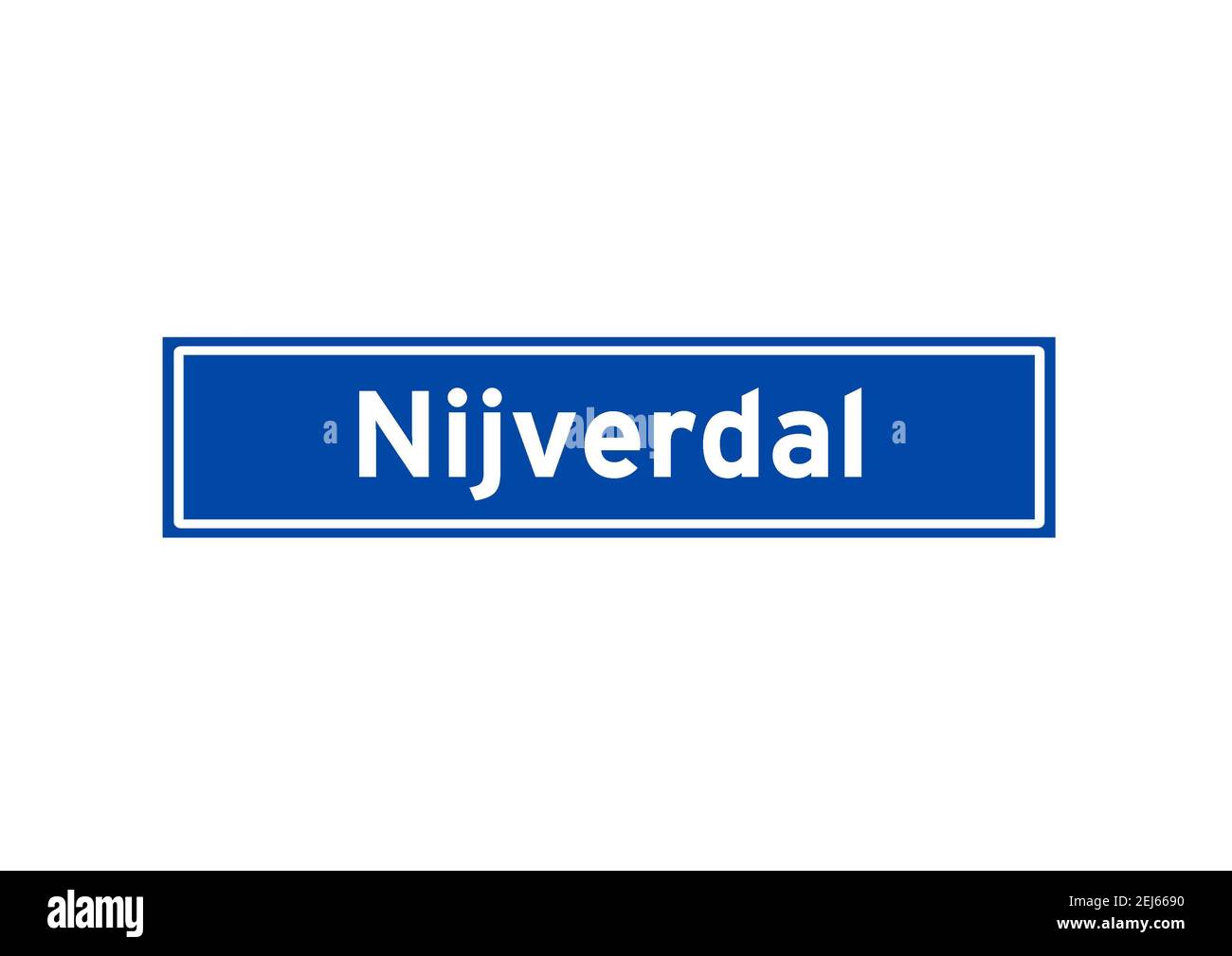 Nijverdal isolated Dutch place name sign. City sign from the ...