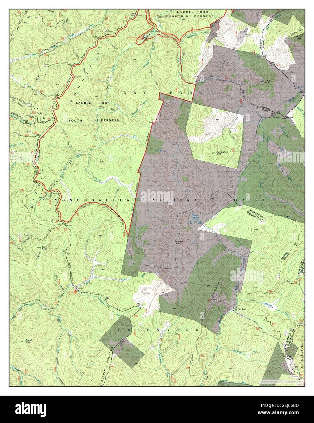 Sinks of Gandy, West Virginia, map 1995, 1:24000, United States of ...