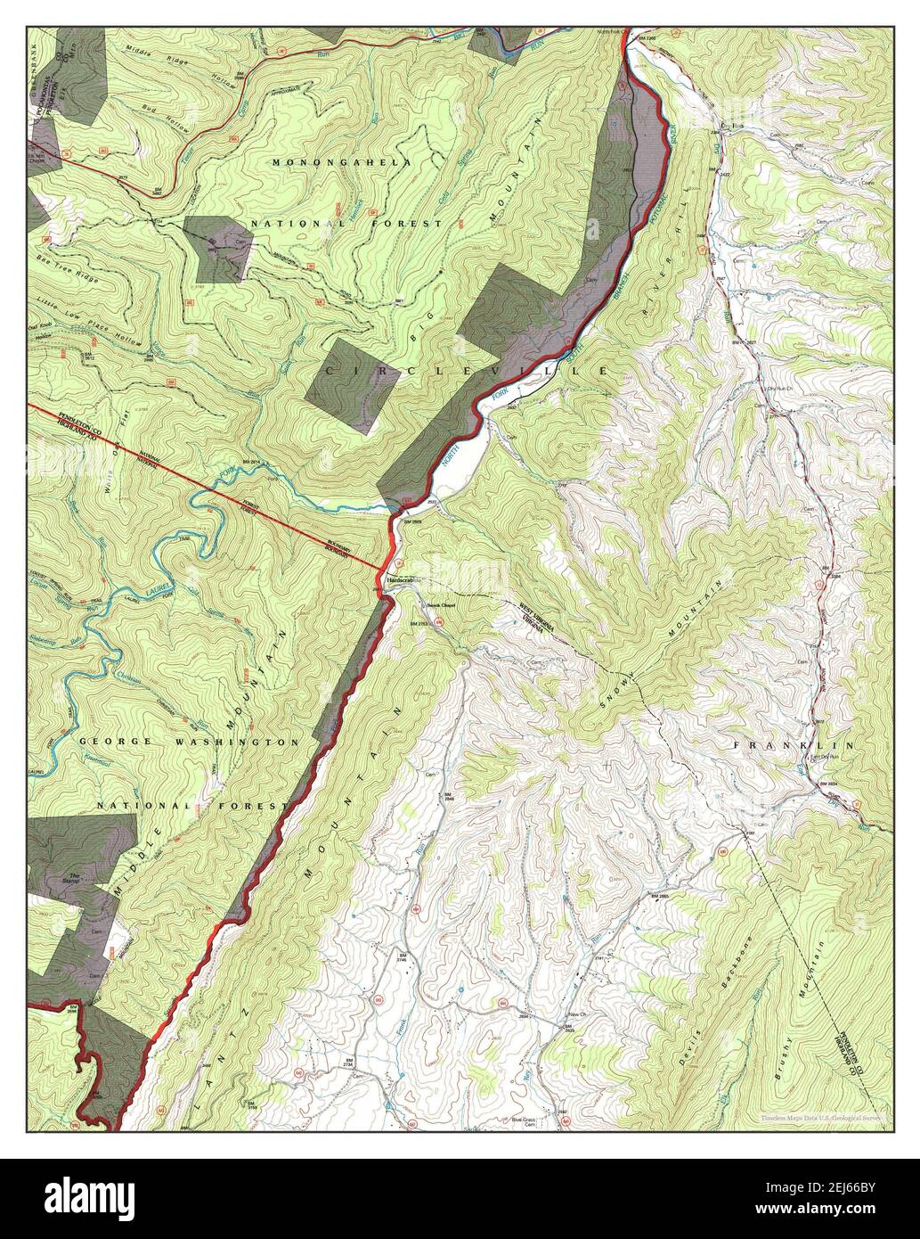 Snowy Mountain, West Virginia, map 1995, 1:24000, United States of ...