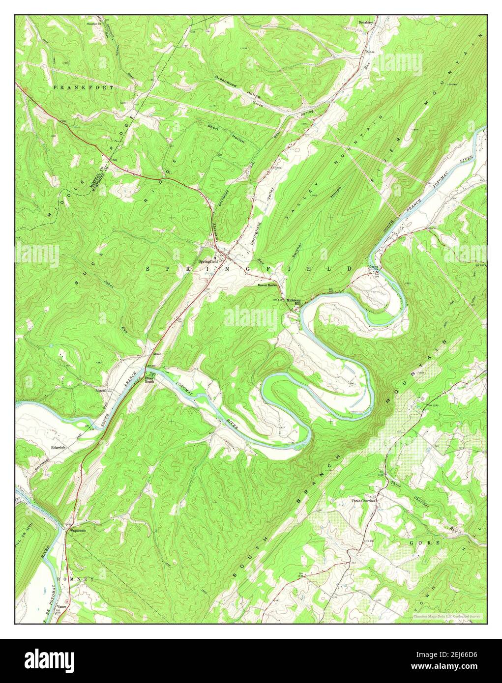 Springfield west virginia map hi-res stock photography and images - Alamy