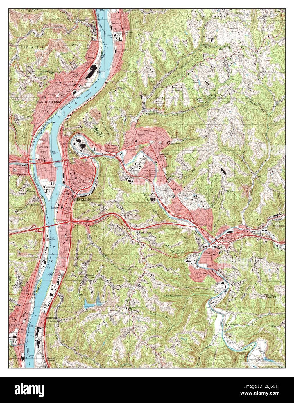 Wheeling virginia map hi-res stock photography and images - Alamy