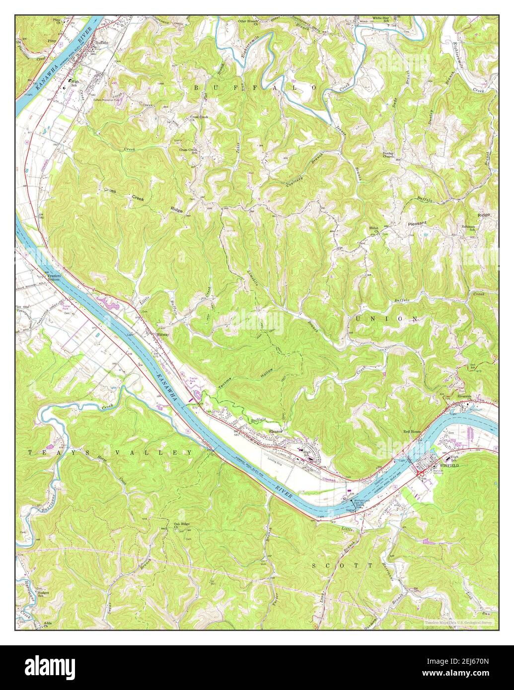 Winfield, West Virginia, map 1958, 1:24000, United States of America by ...