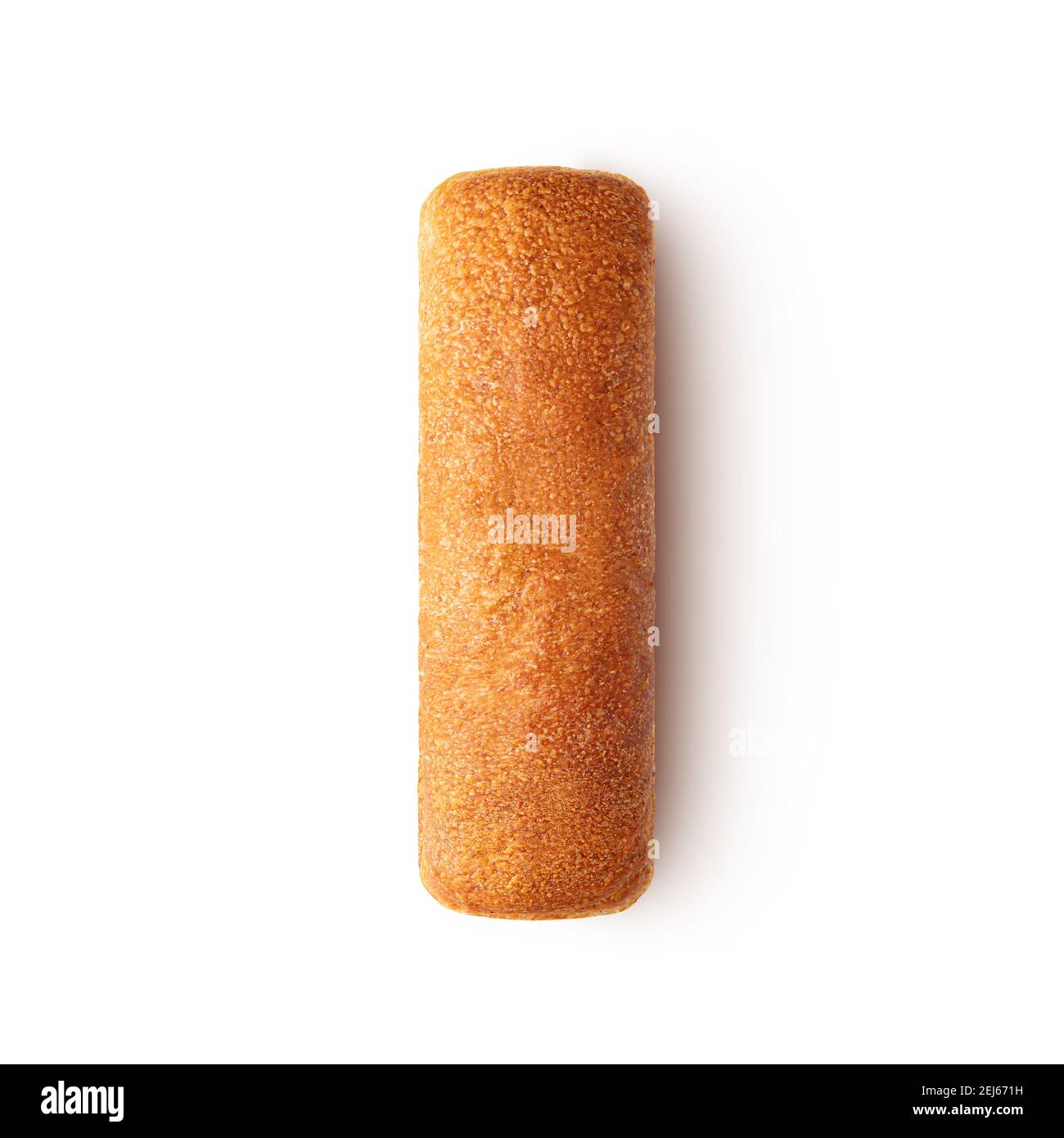 Baked block bread isolated on white background. Top view Stock Photo ...