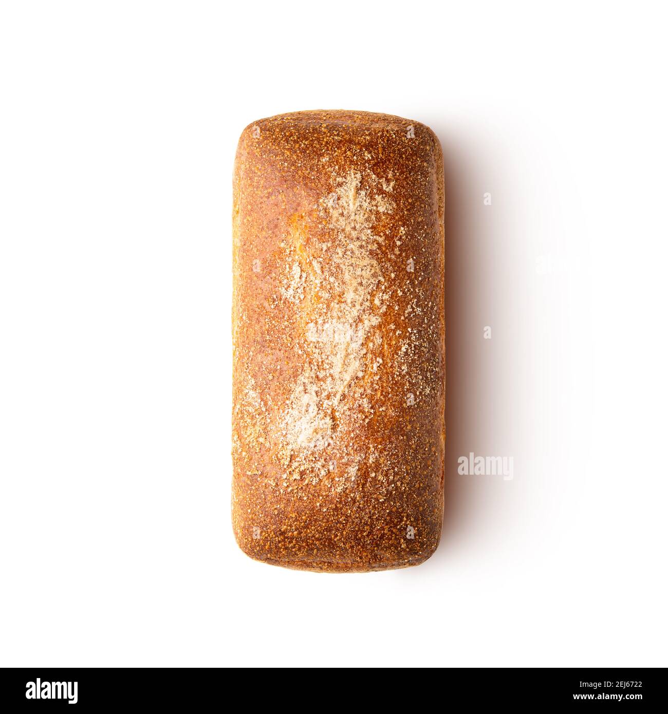 Baked block bread isolated on white background. Top view Stock Photo ...