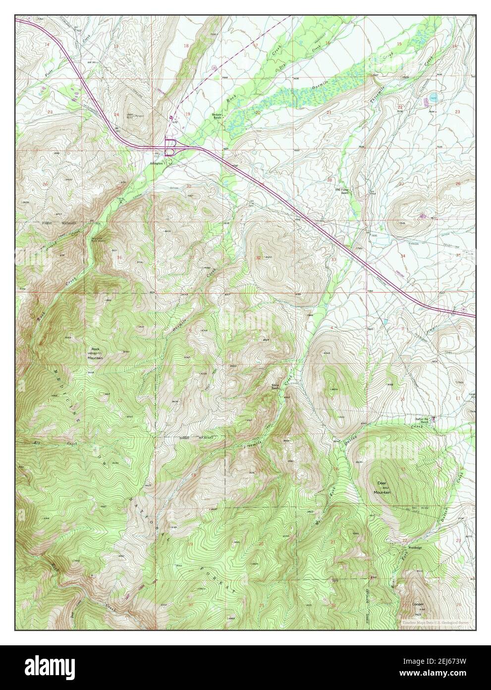 Arlington, Wyoming, map 1958, 1:24000, United States of America by ...