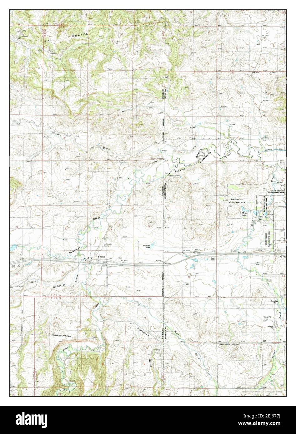 Map of beulah wyoming hi-res stock photography and images - Alamy