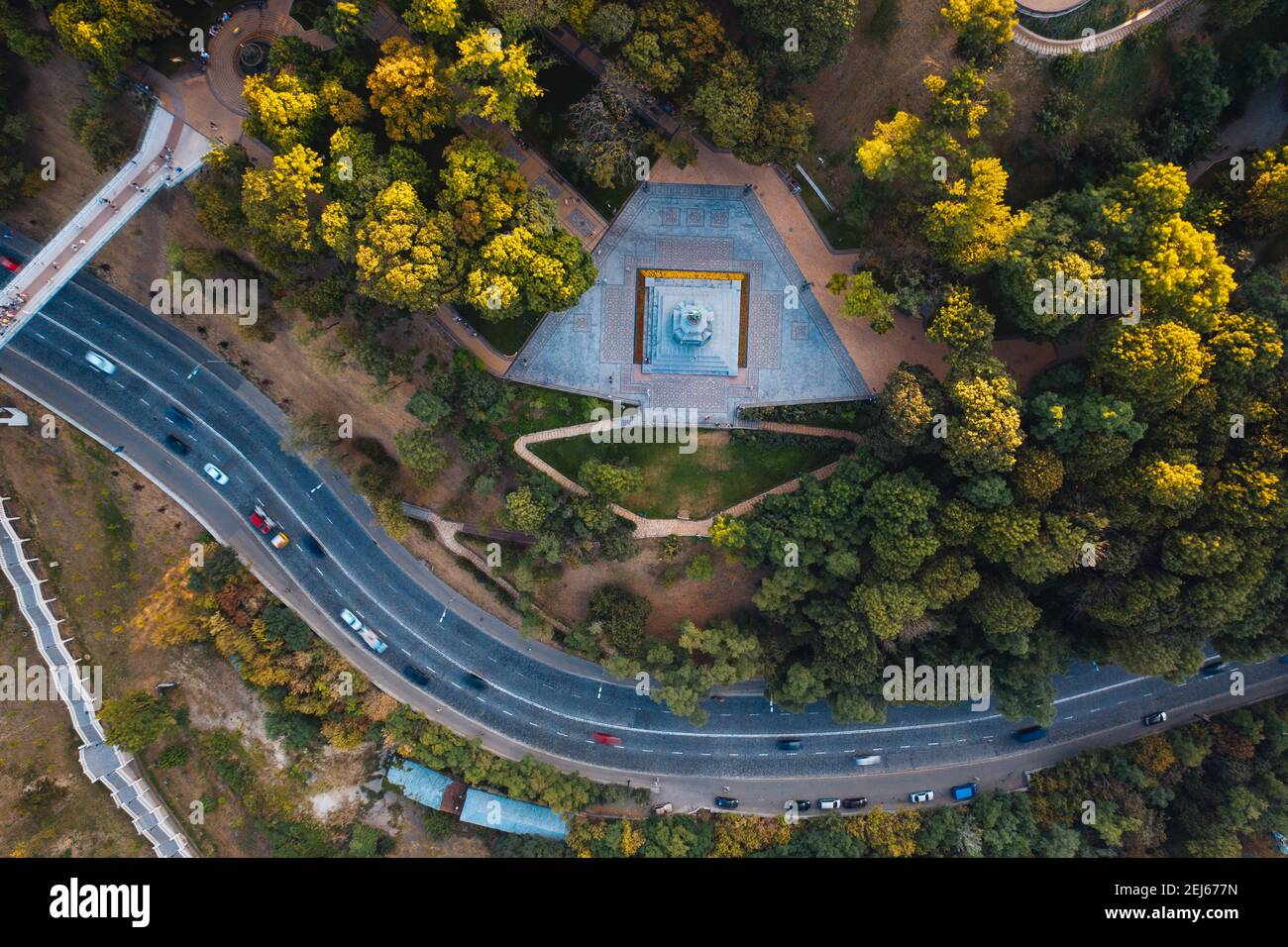 Aerial drone view of new pedestrian bridge from above Stock Photo - Alamy