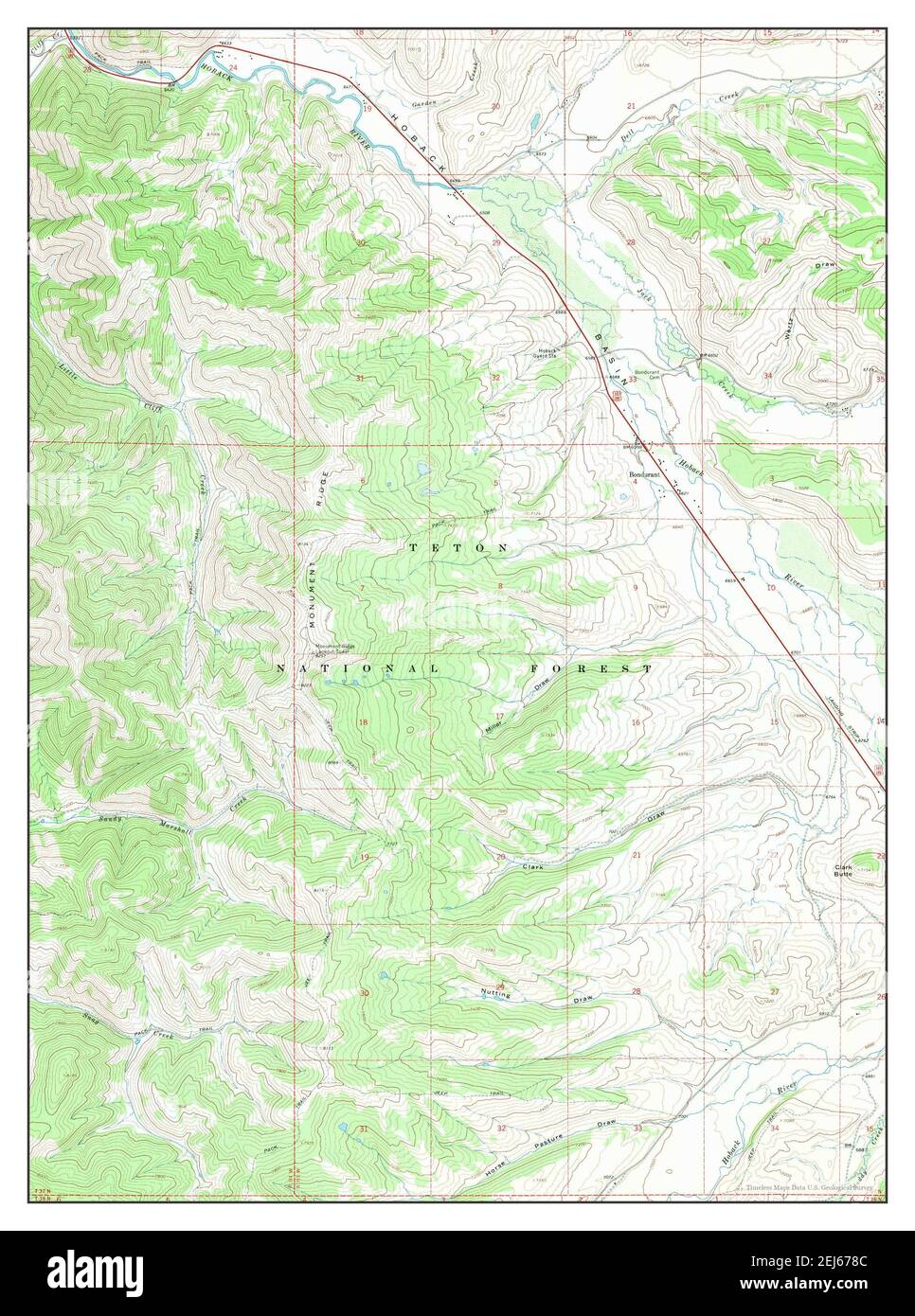 Map of bondurant wyoming hi-res stock photography and images - Alamy