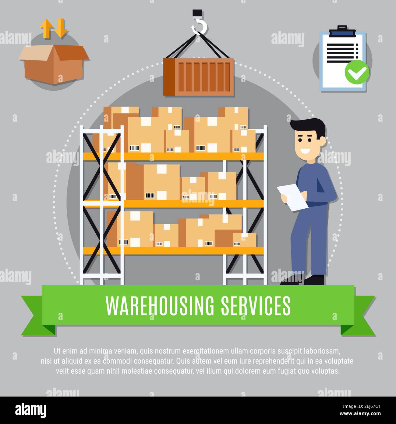 Warehouse services composition with worker during inventory process ...