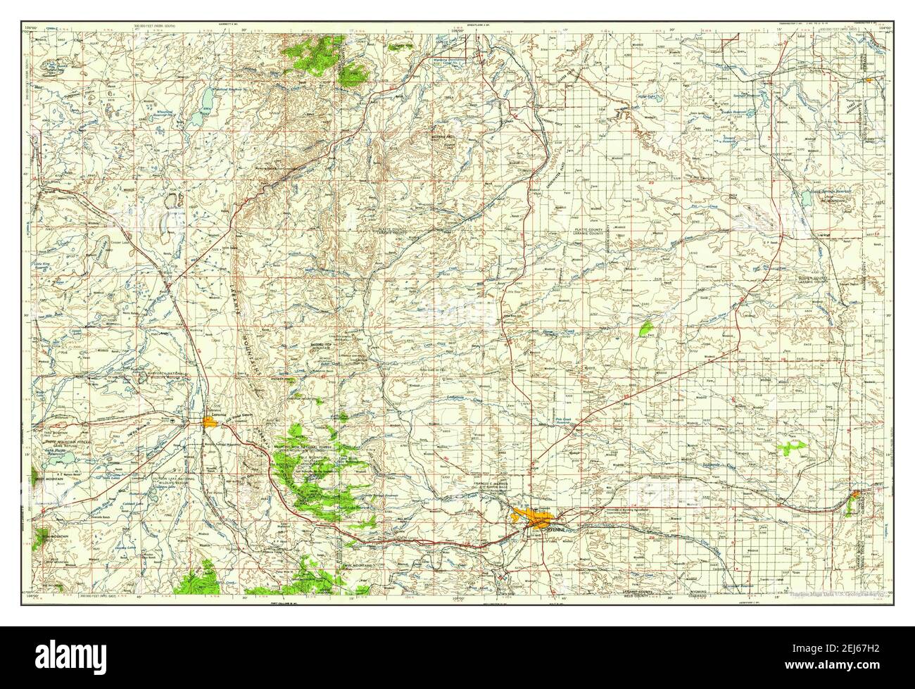 Cheyenne, Wyoming, map 1958, 1:250000, United States of America by ...