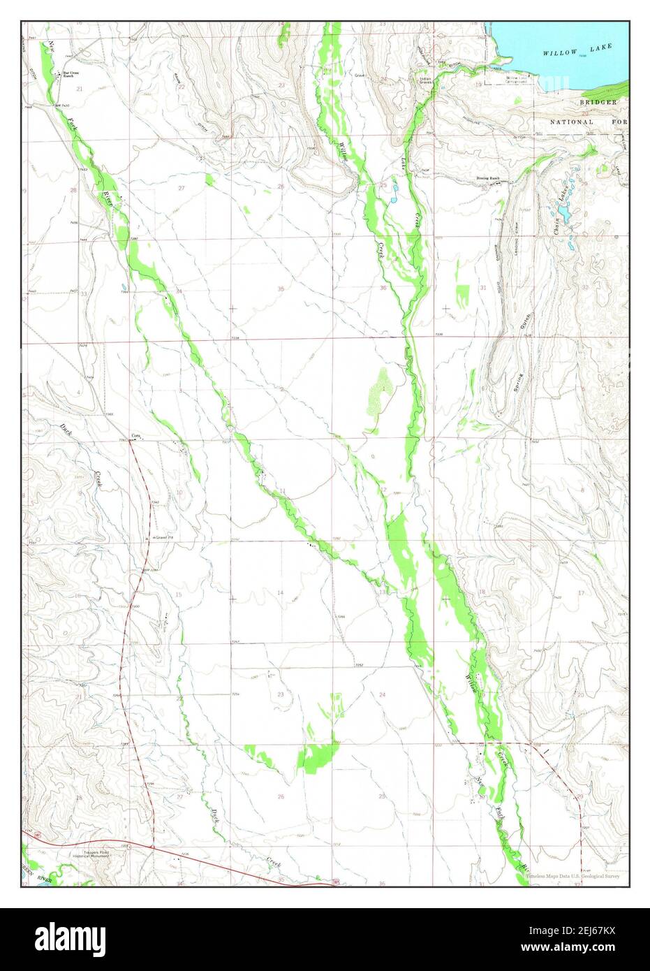 Cora, Wyoming, map 1964, 1:24000, United States of America by Timeless ...