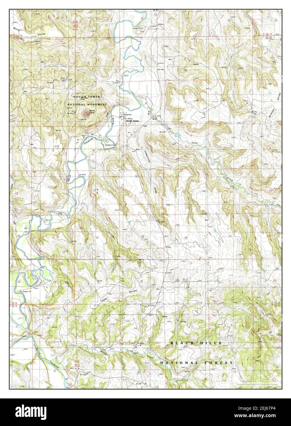 Devils tower map hi-res stock photography and images - Alamy