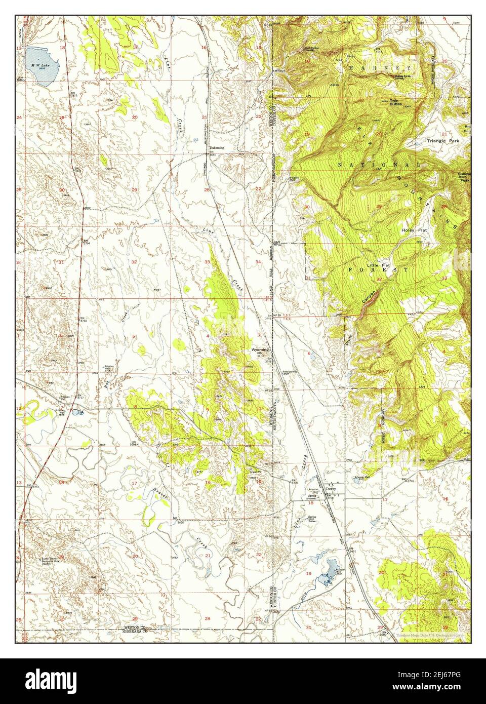 Dewey, Wyoming, map 1951, 1:24000, United States of America by Timeless ...
