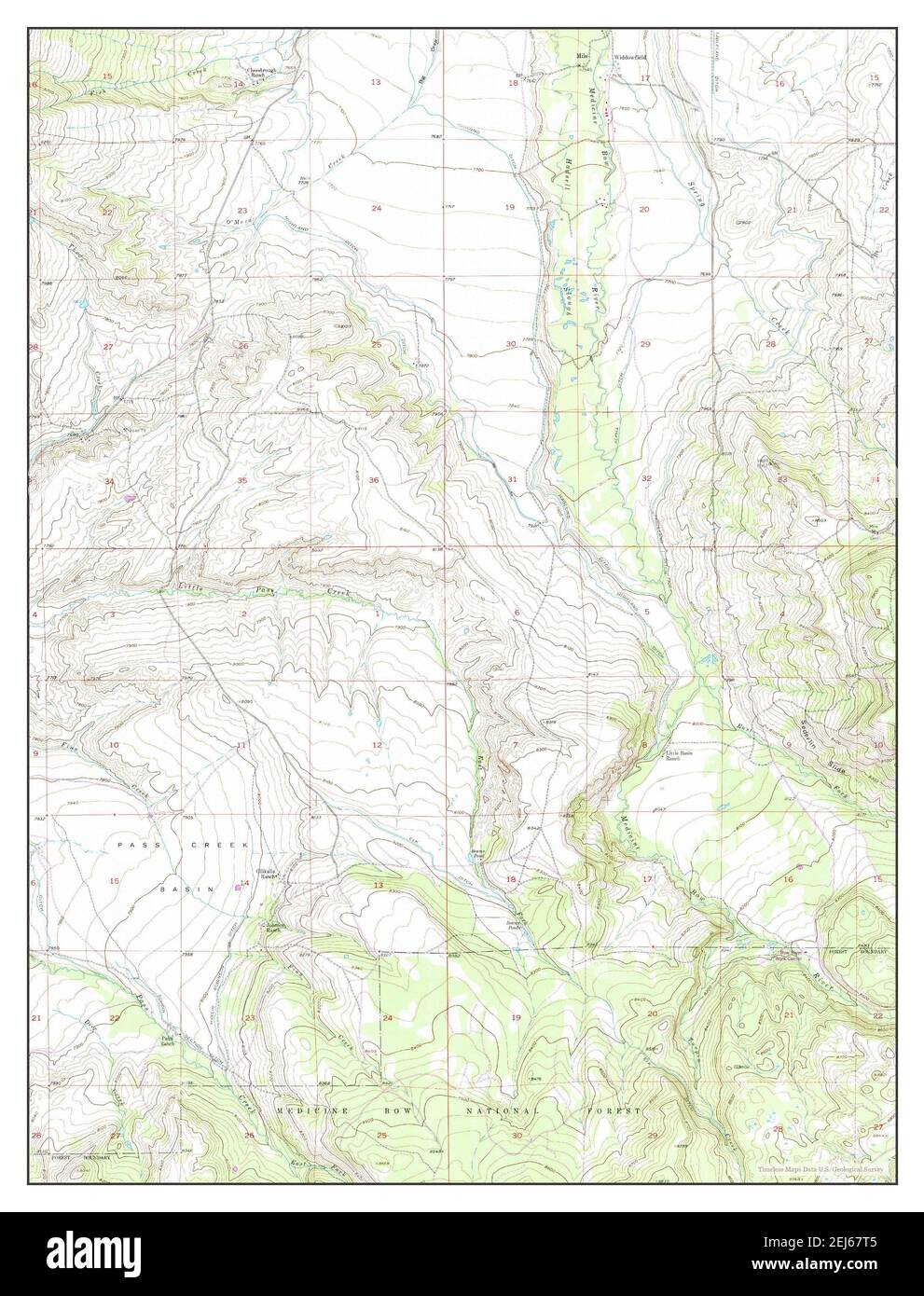 Elk Mountain SW, Wyoming, map 1955, 1:24000, United States of America ...