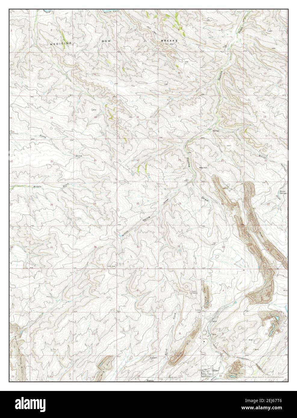 Elmo, Wyoming, map 1971, 1:24000, United States of America by Timeless ...