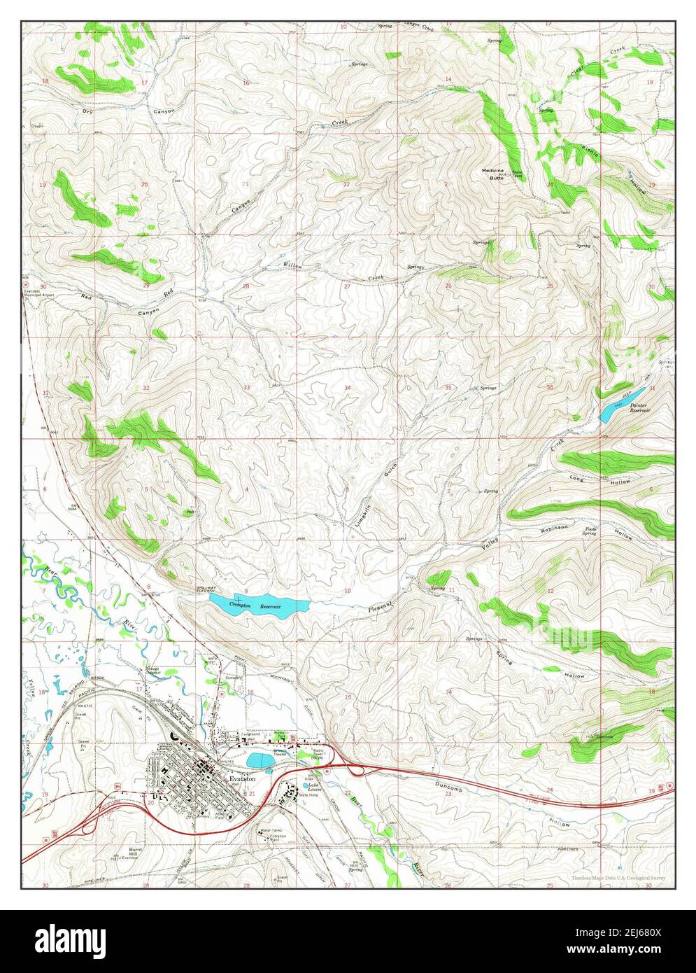 Evanston, Wyoming, map 1965, 1:24000, United States of America by ...