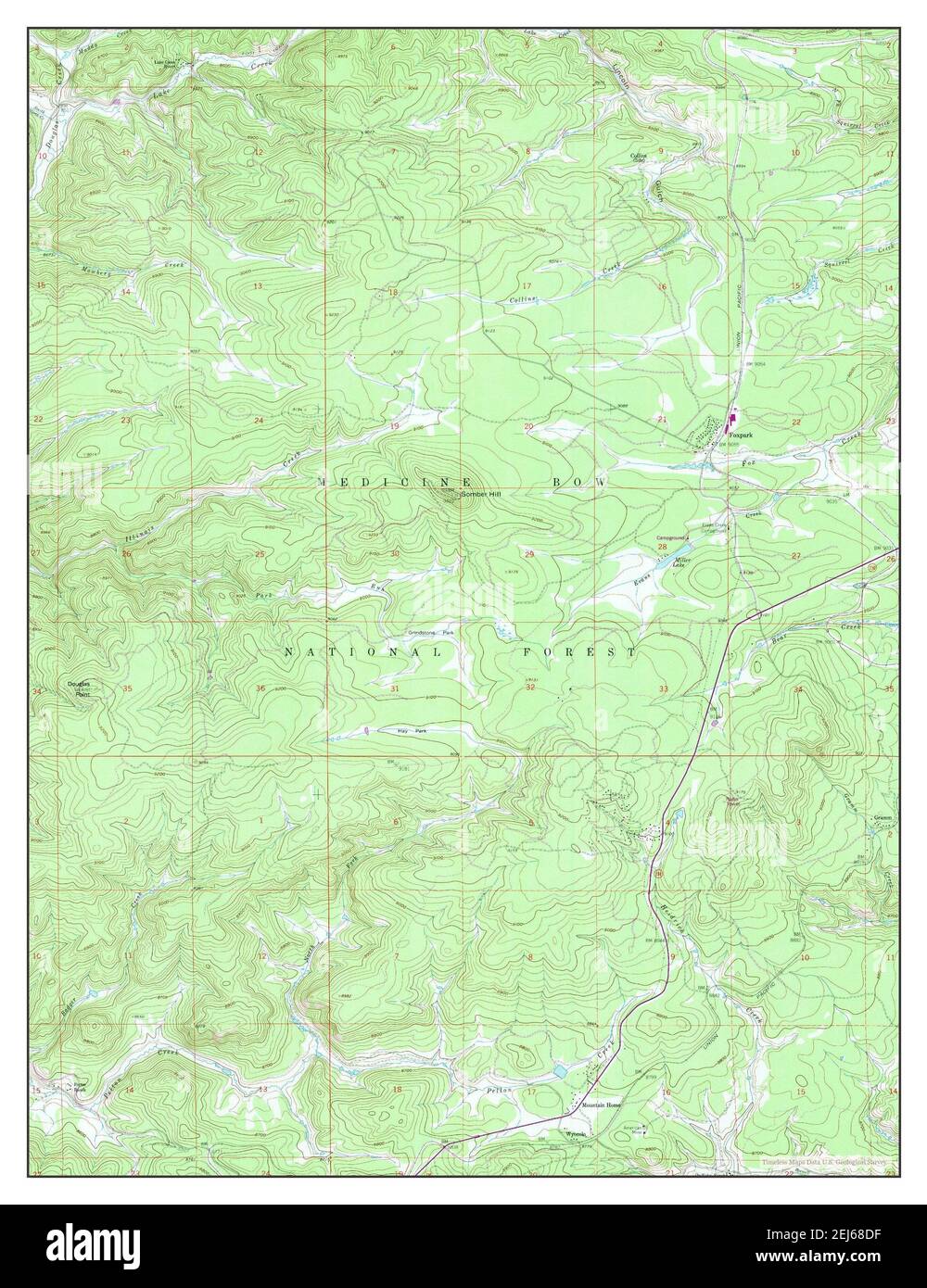 Foxpark, Wyoming, map 1961, 1:24000, United States of America by ...
