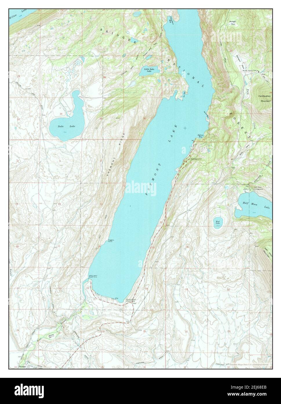 Fremont Lake South, Wyoming, map 1964, 1:24000, United States of ...