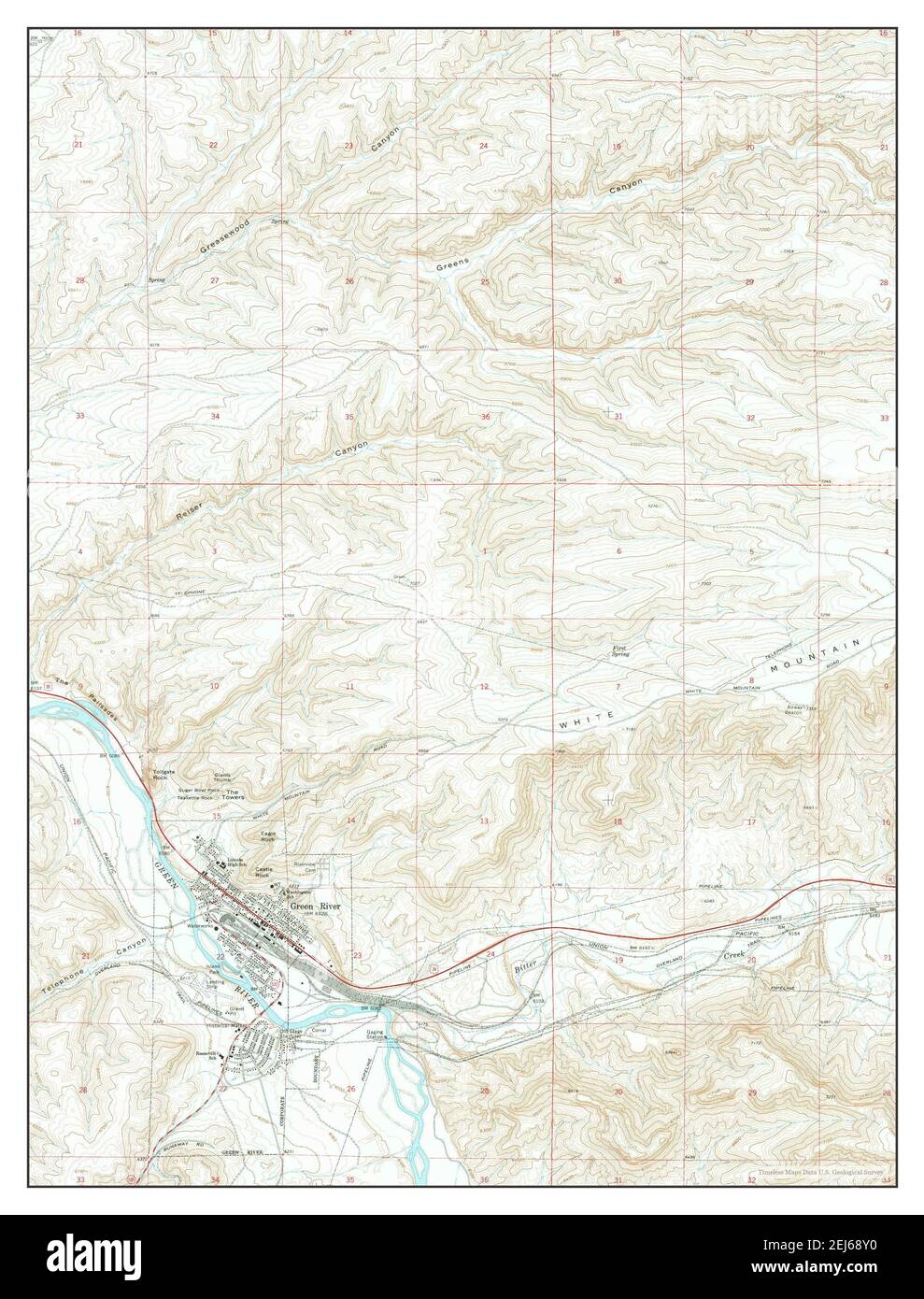 Map Of Green River Wyoming High Resolution Stock Photography and Images ...