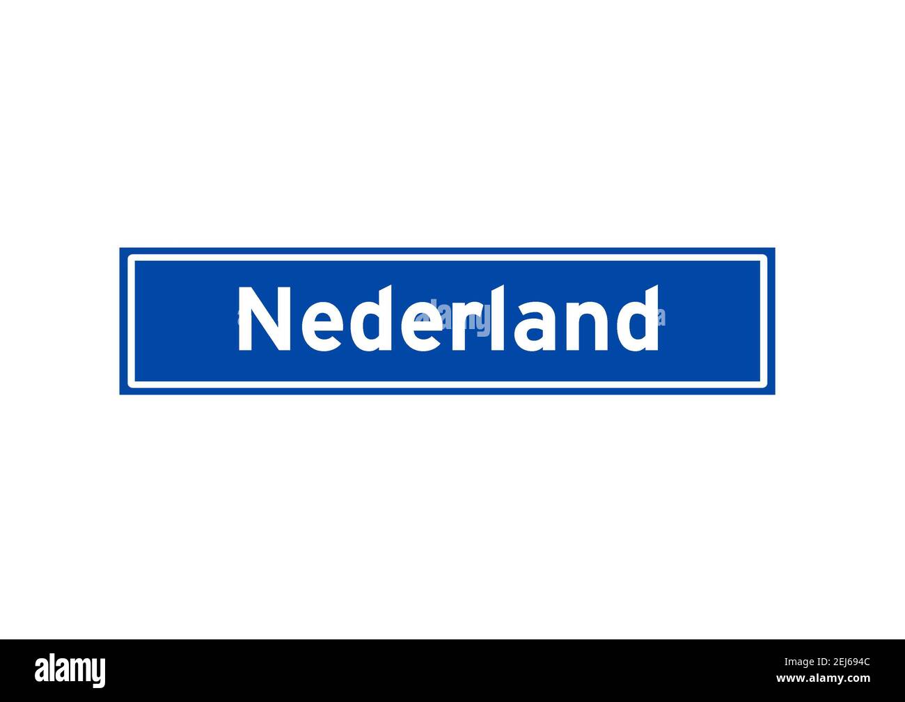 Nederland isolated Dutch place name sign. City sign from the ...