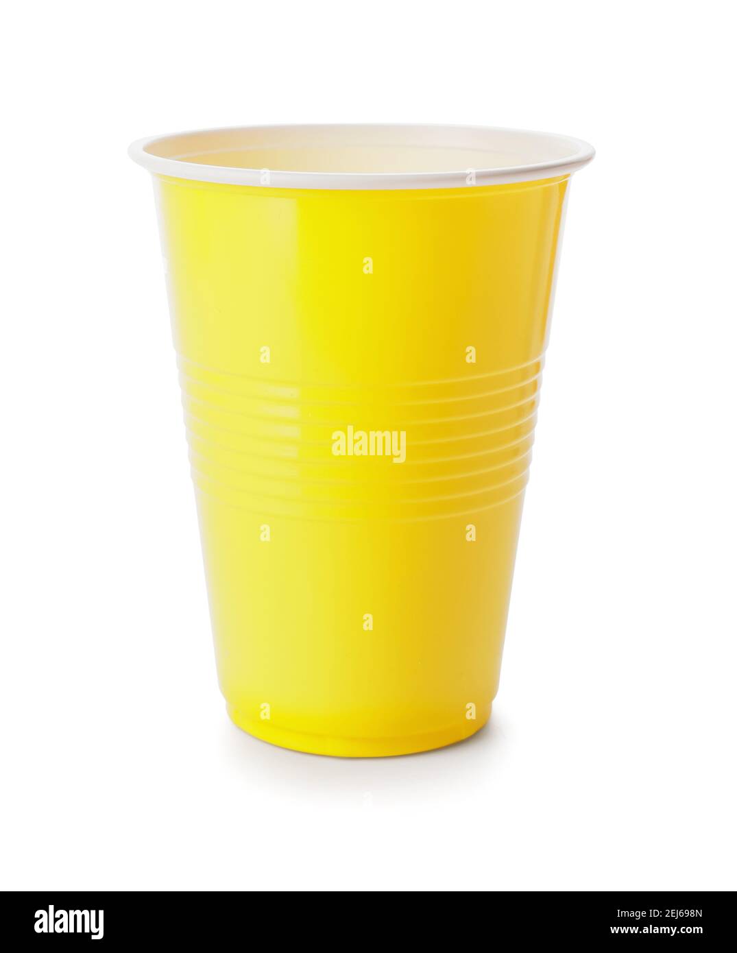 Plastic cup on white background Stock Photo - Alamy