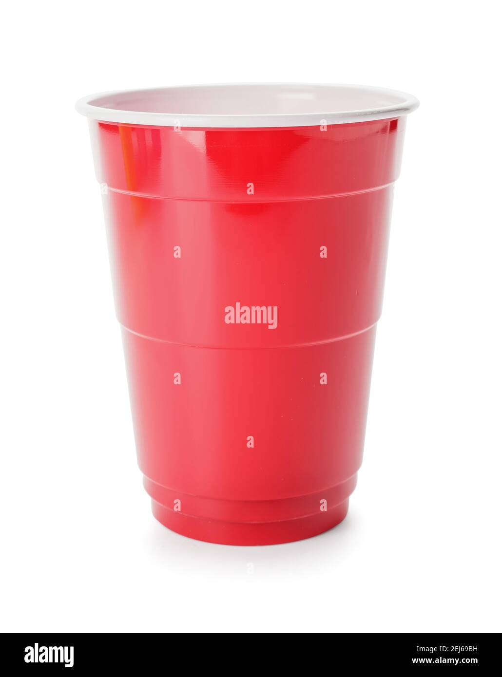 Plastic cup on white background Stock Photo - Alamy