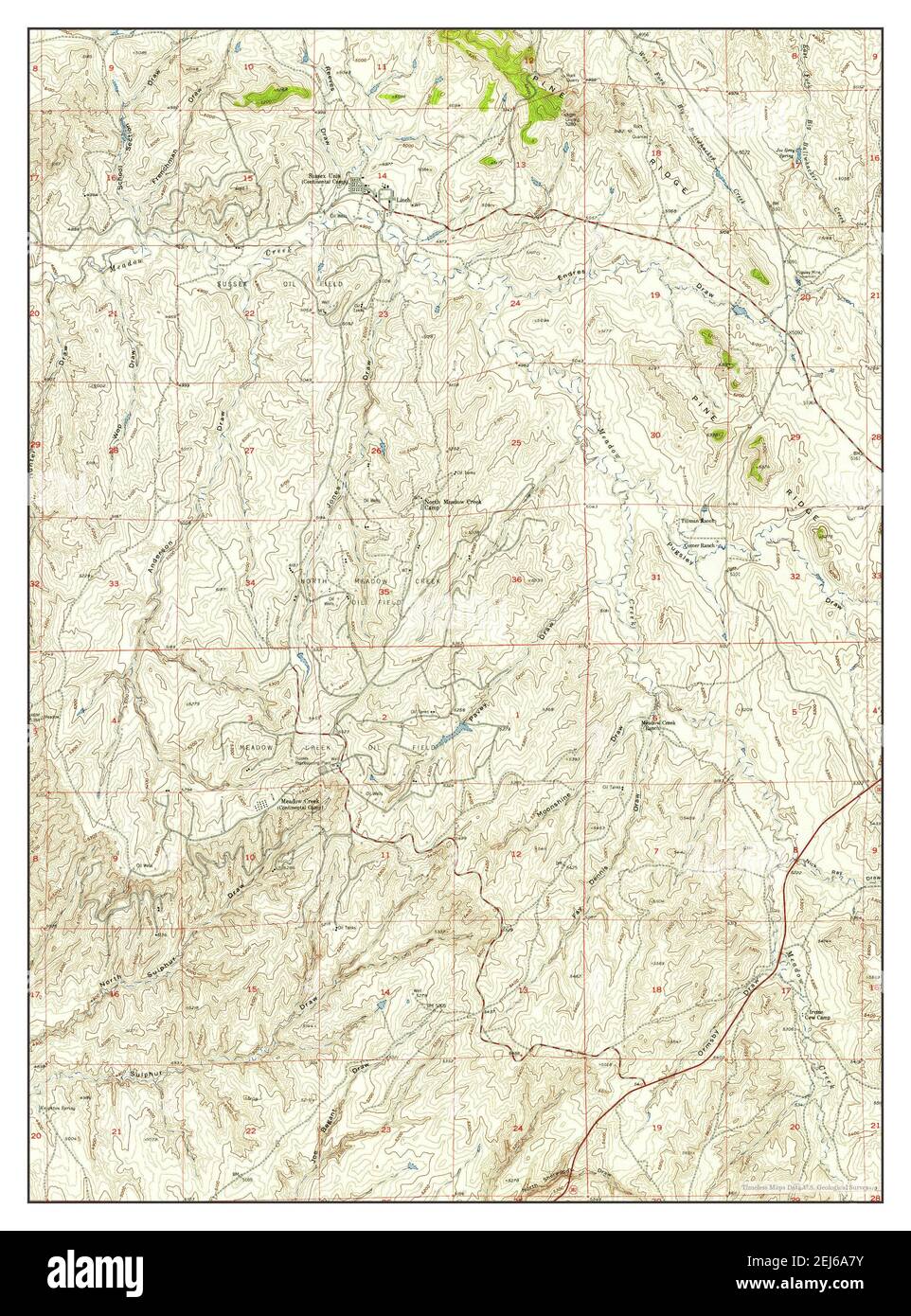 Linch, Wyoming, map 1954, 1:24000, United States of America by Timeless ...