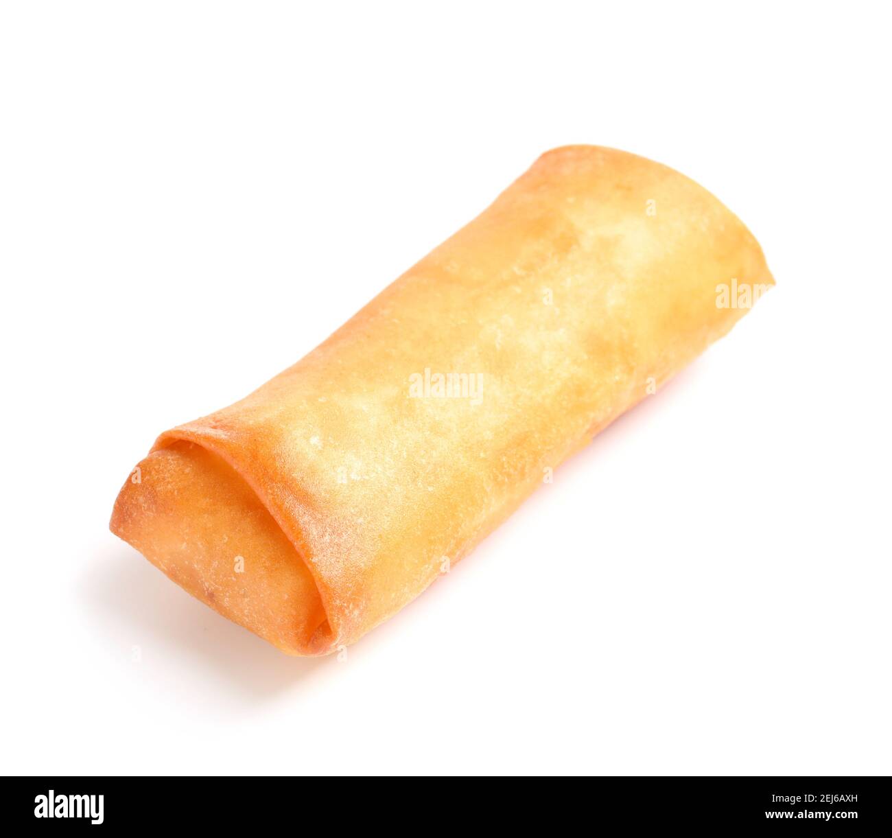 Tasty fried spring roll on white background Stock Photo - Alamy