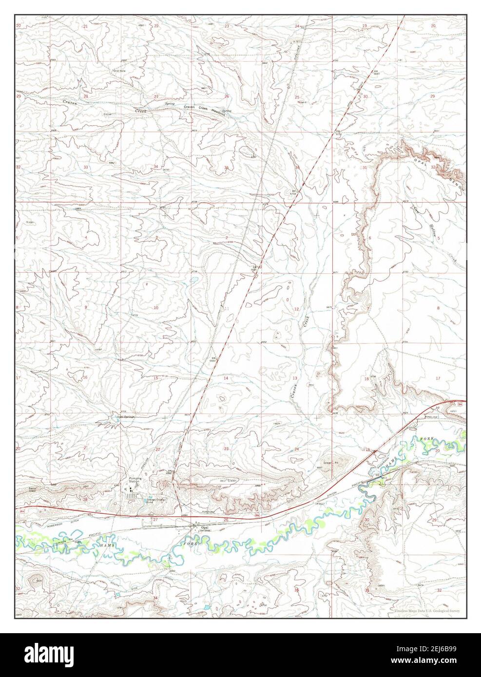 Opal, Wyoming, map 1969, 1:24000, United States of America by Timeless ...