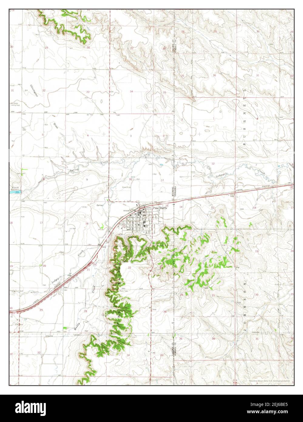 Pine Bluffs, Wyoming, map 1963, 1:24000, United States of America by ...