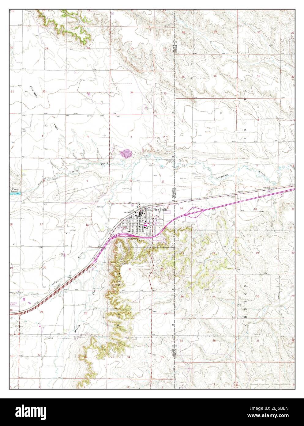 Pine Bluffs, Wyoming, map 1963, 1:24000, United States of America by ...