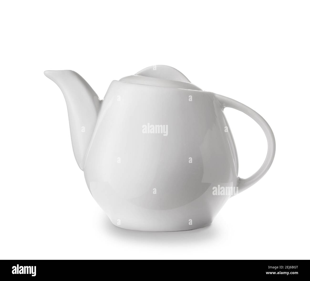 Stylish teapot on white background Stock Photo - Alamy