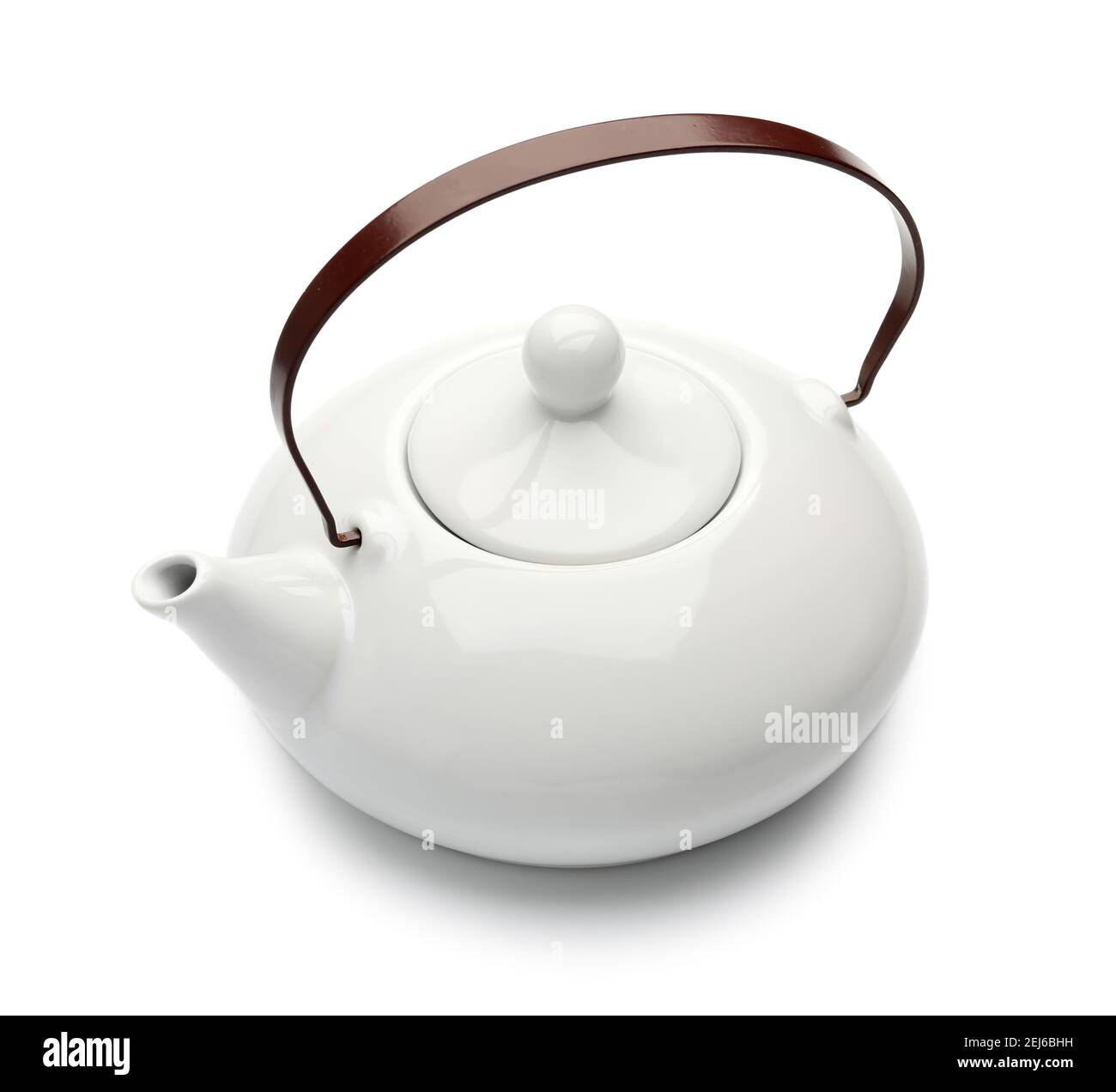 Stylish teapot on white background Stock Photo - Alamy