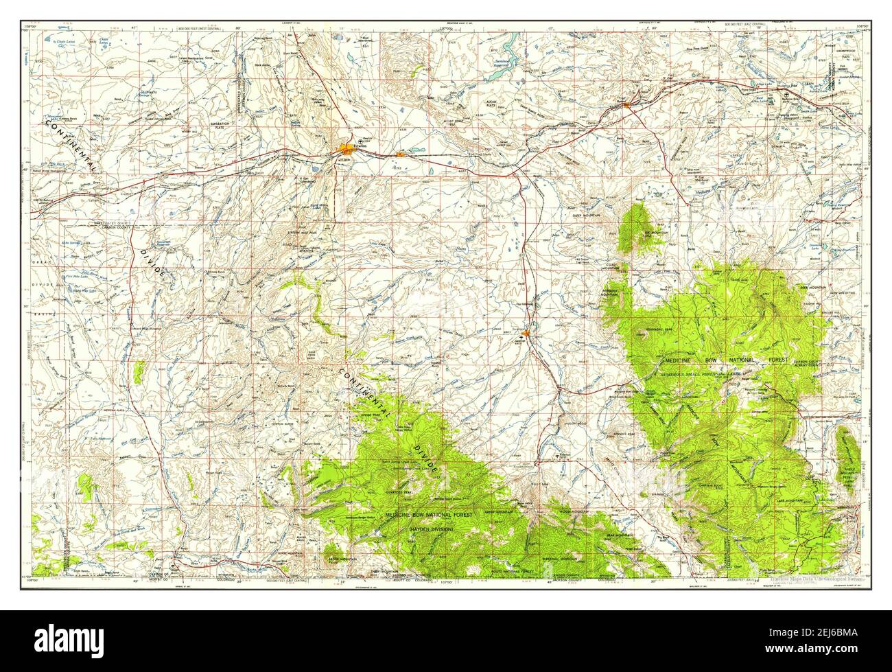 Map of rawlins wyoming hi-res stock photography and images - Alamy