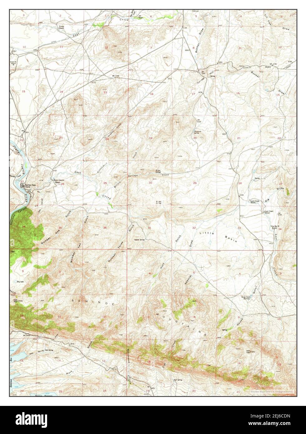 Map of seminoe dam wyoming hi-res stock photography and images - Alamy