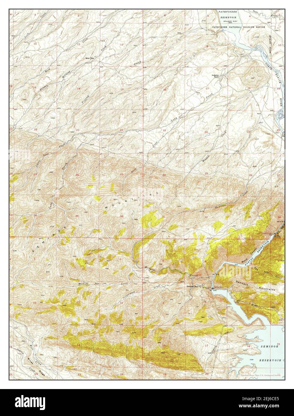 Seminoe dam wyoming map Cut Out Stock Images & Pictures - Alamy