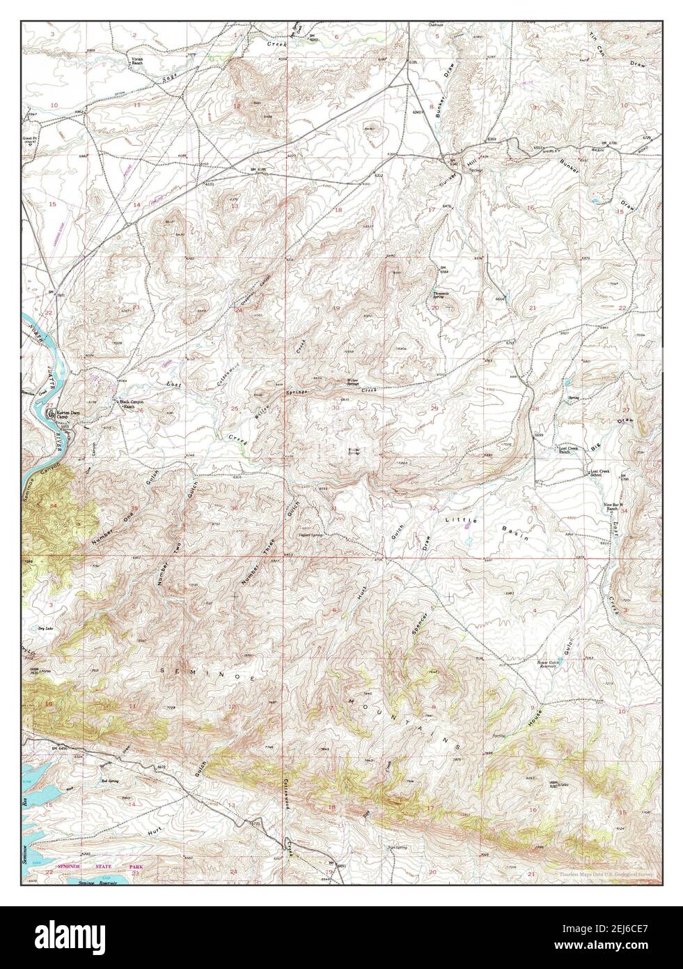 Map of seminoe hi-res stock photography and images - Alamy