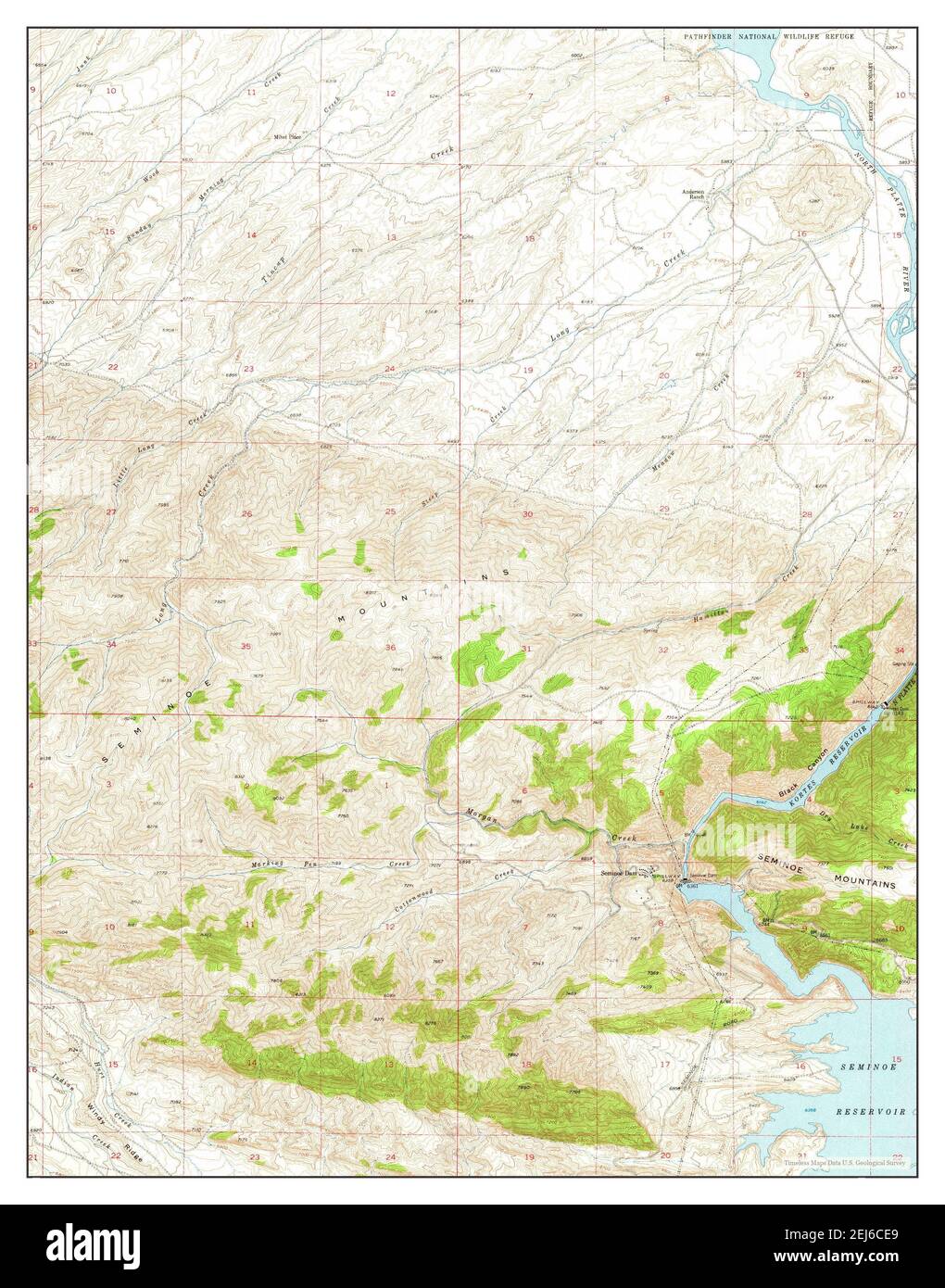 Map of seminoe dam wyoming Cut Out Stock Images & Pictures - Alamy