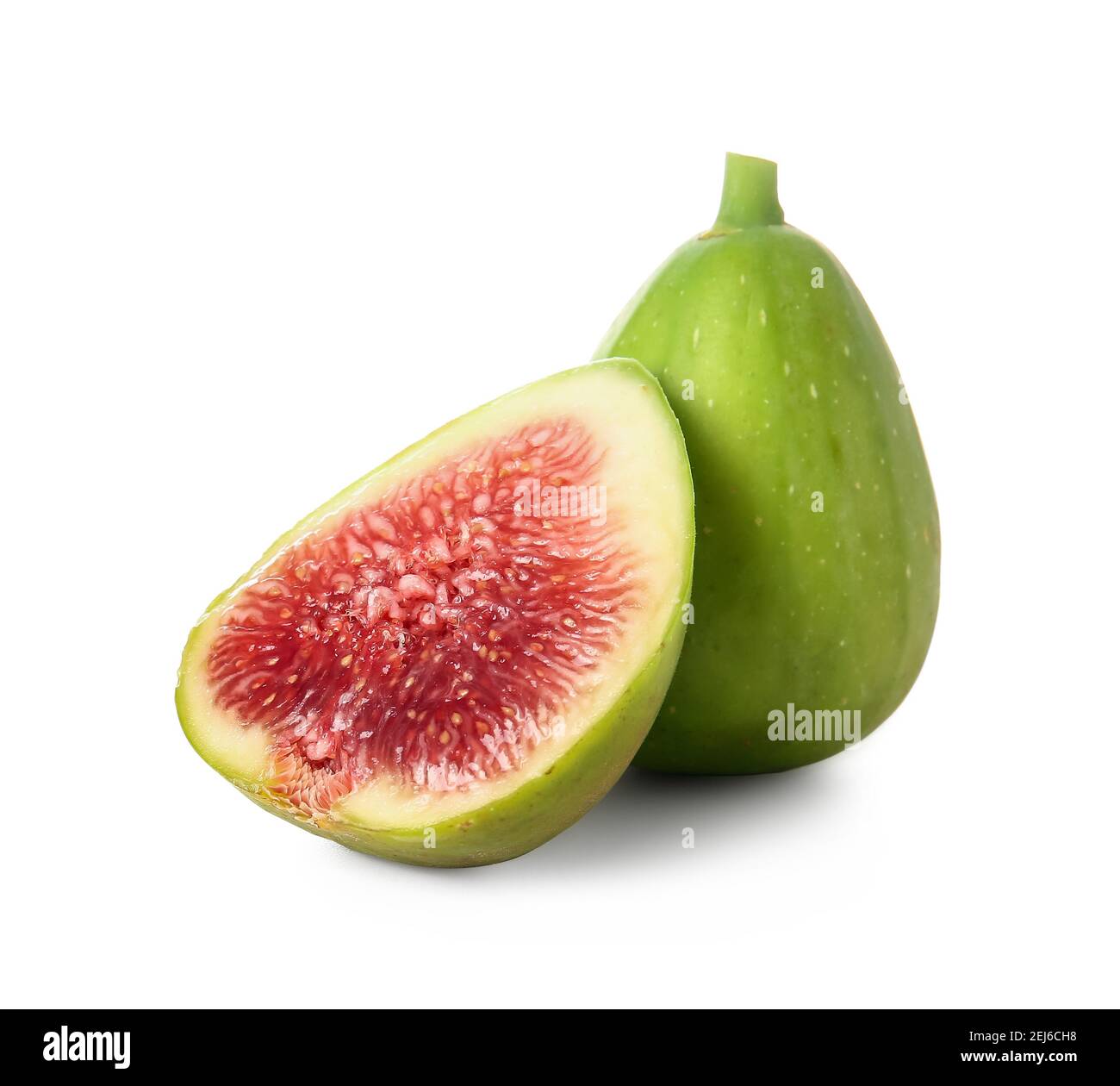 Fresh green figs on white background Stock Photo - Alamy