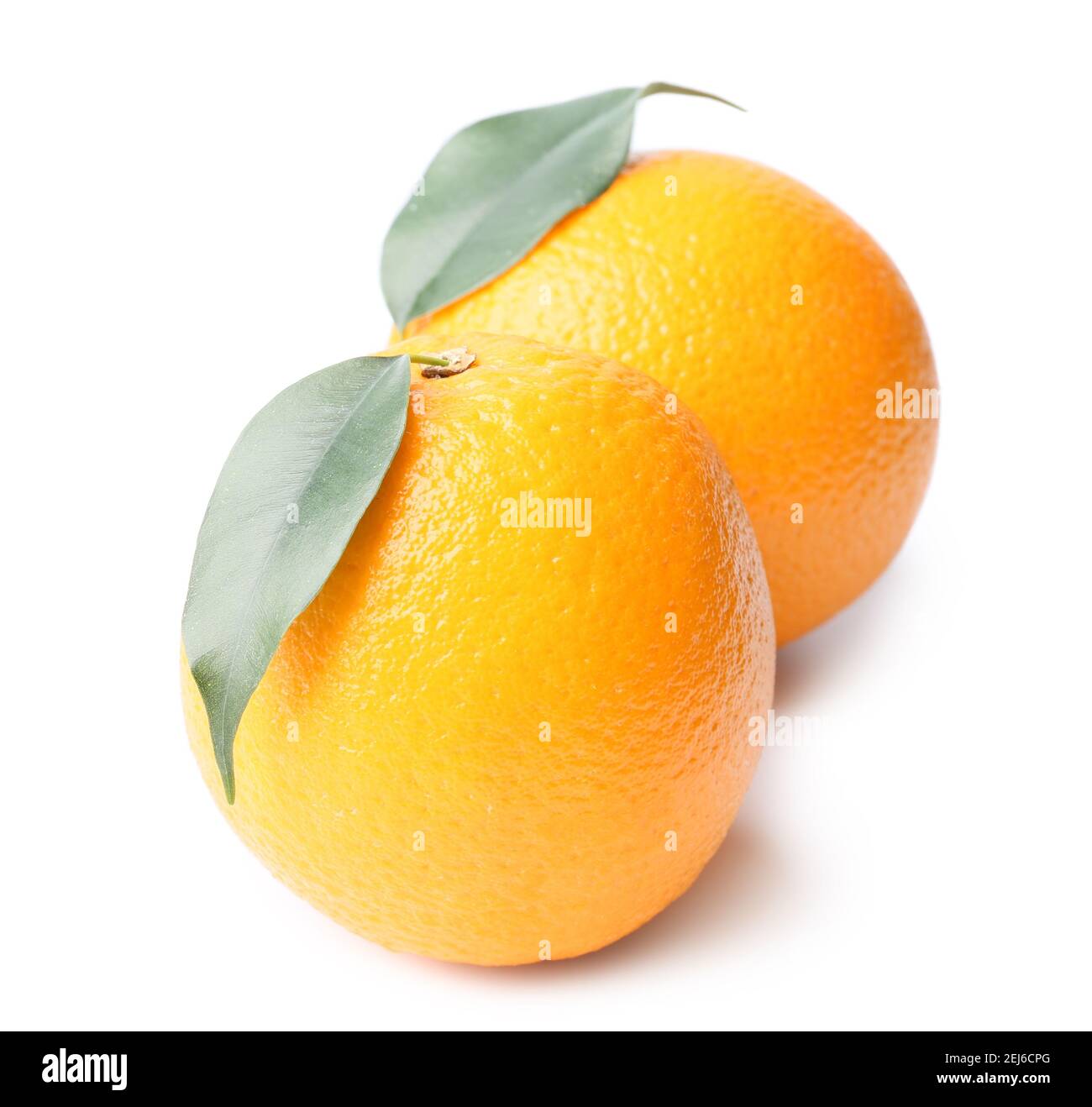 Tasty oranges on white background Stock Photo - Alamy