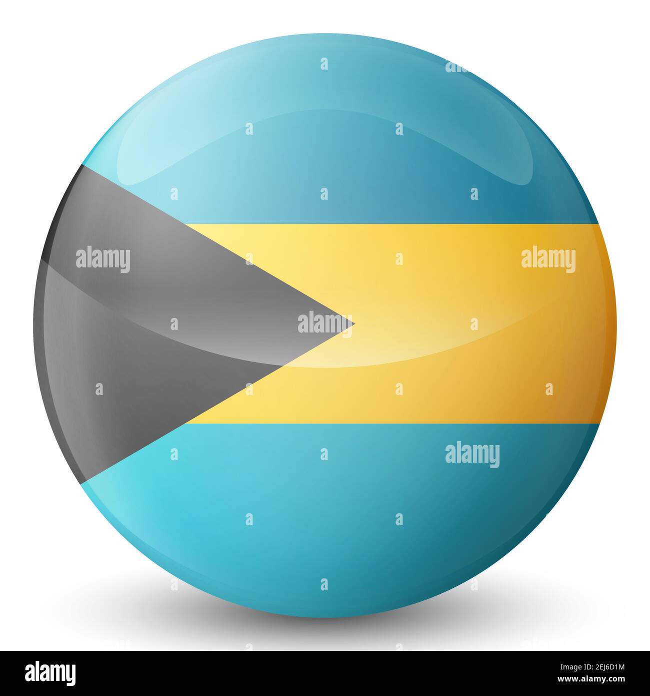 Glass light ball with flag of Bahamas. Round sphere, template icon ...