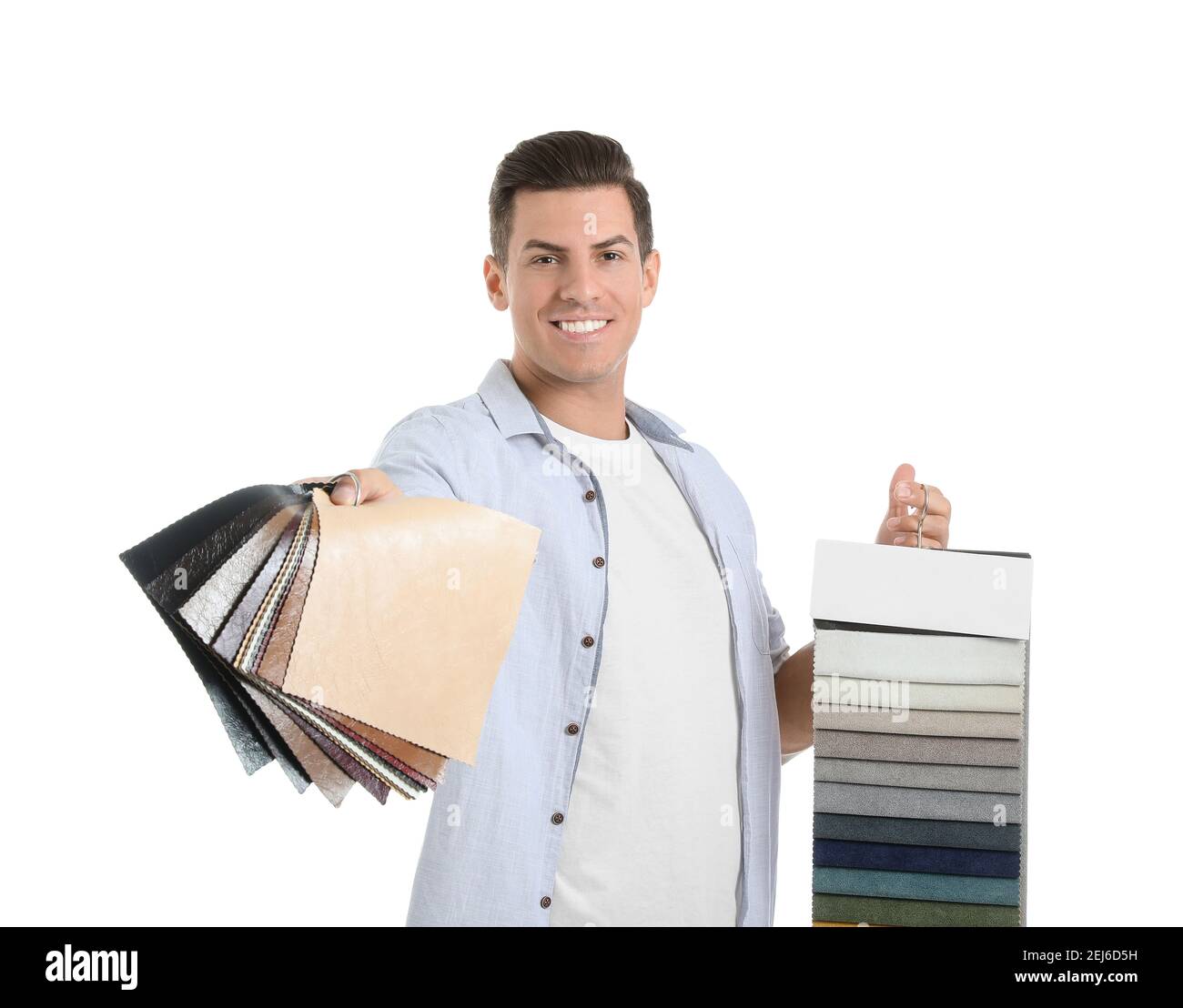 Male interior designer on white background Stock Photo - Alamy