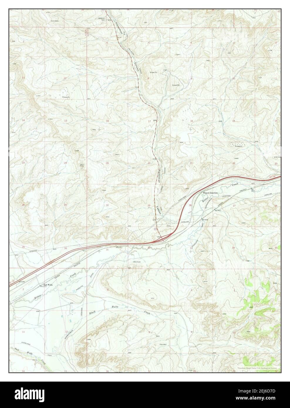 Thayer Junction, Wyoming, map 1968, 1:24000, United States of America ...