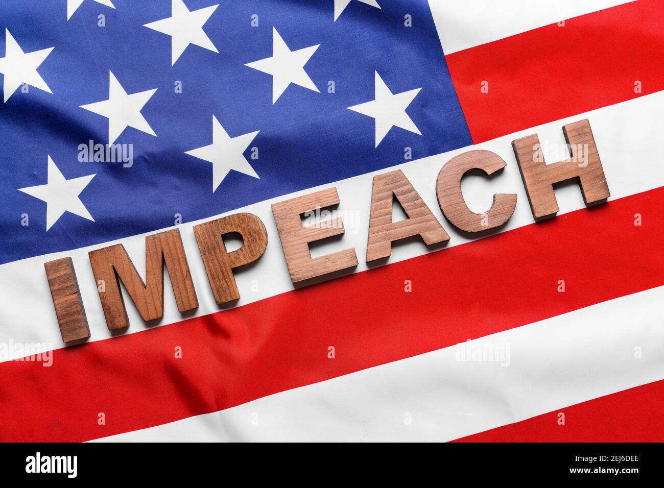 Word IMPEACH on USA flag Stock Photo - Alamy