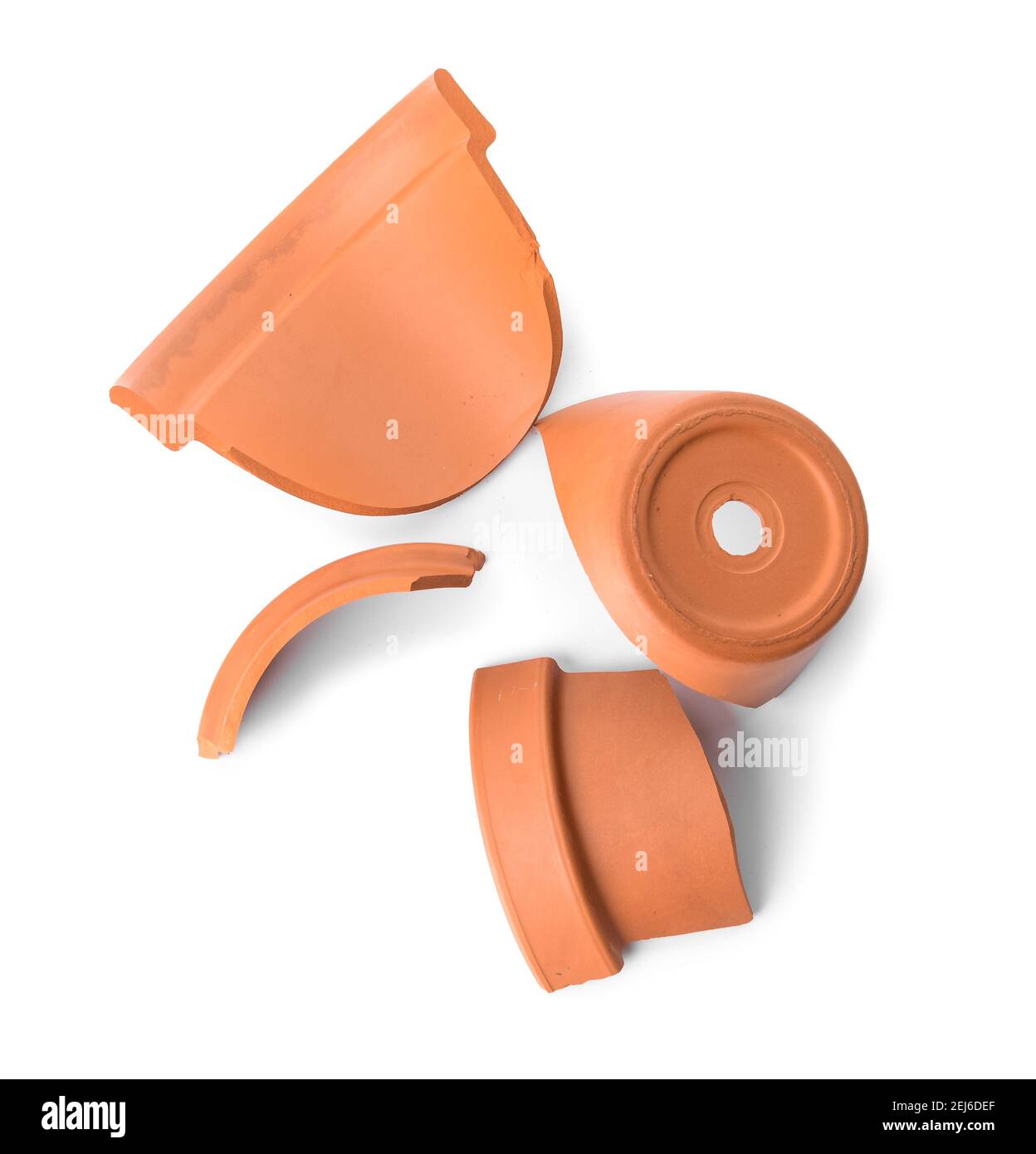 Broken flower pot on white background Stock Photo - Alamy