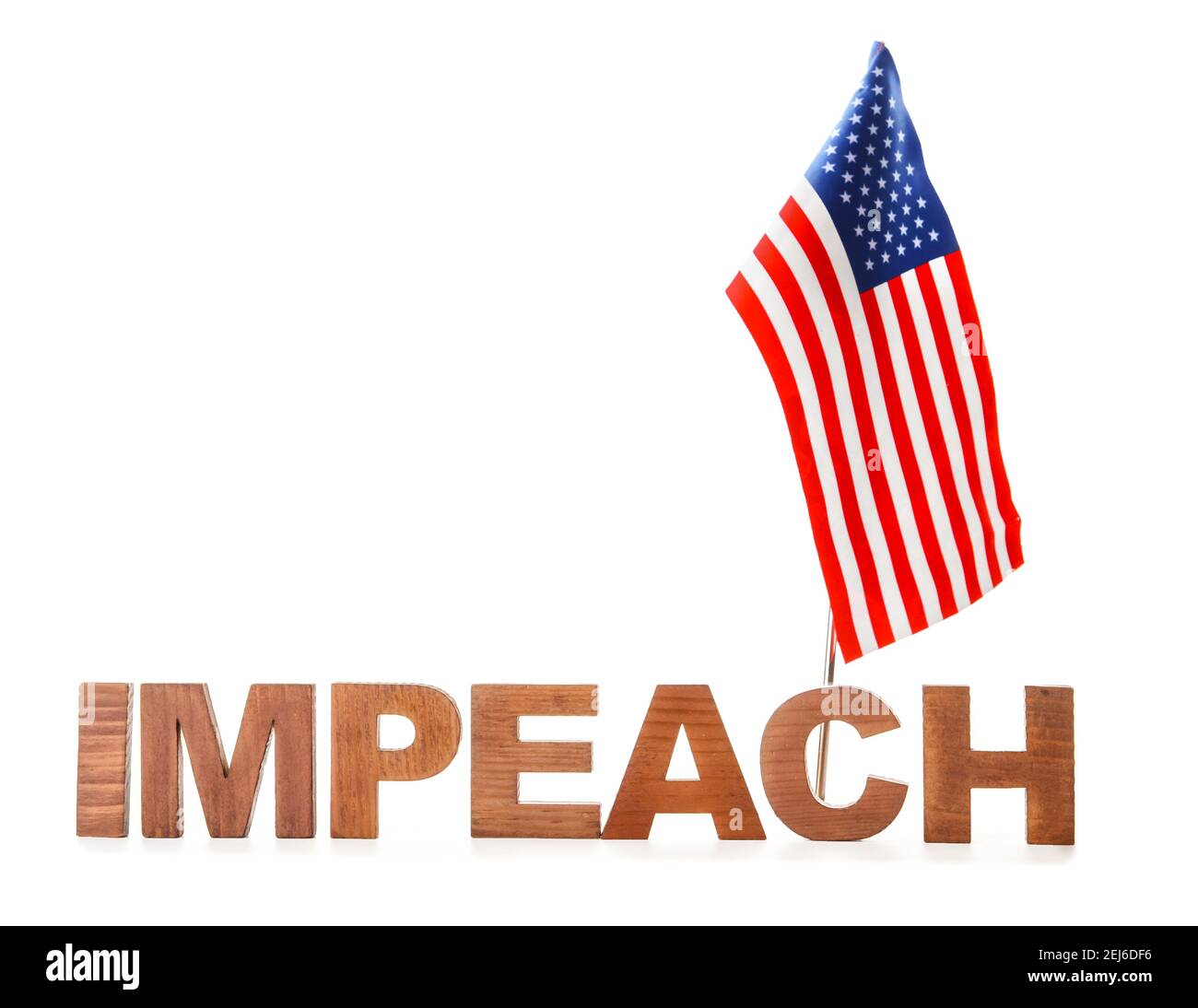Word IMPEACH and USA flag on white background Stock Photo - Alamy