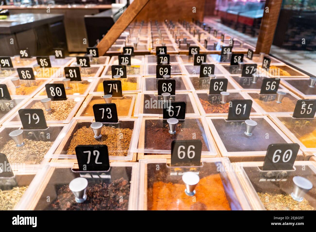 Colorful spices and herbs as a background for design. Various ...