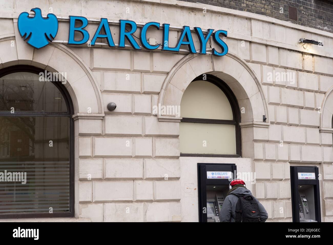 Barclays logo on outside wall of bank branch Stock Photo - Alamy