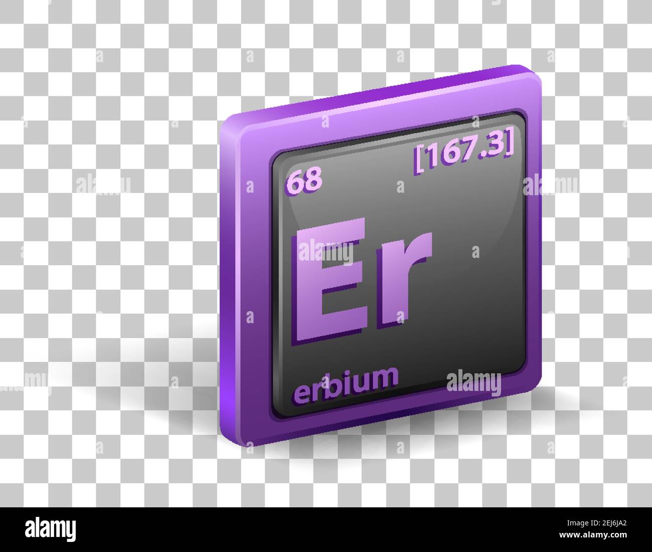 Erbium chemical element. Chemical symbol with atomic number and atomic ...