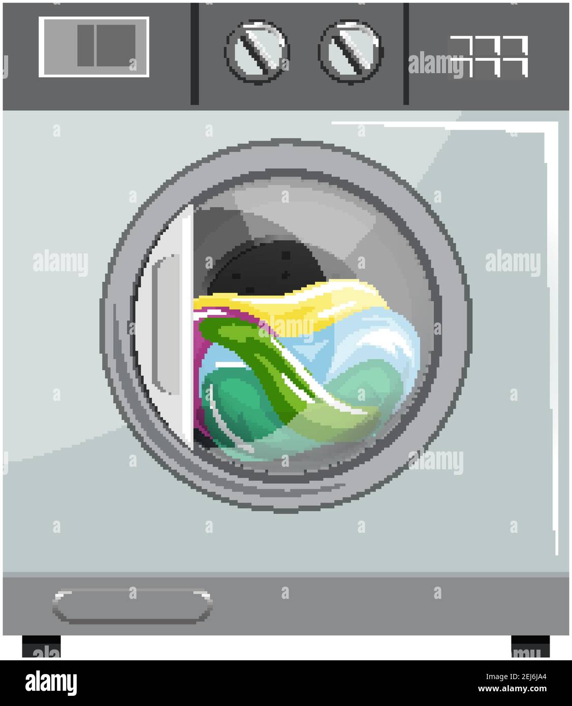 Front view of washing machine isolated illustration Stock Vector Image ...
